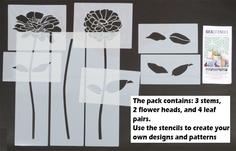 ZANNIA BLOOMS Flowers STENCIL Kit – IdealStencils