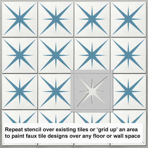 LONE STAR Pattern Tile STENCIL - Floor & Wall Pattern Stencil ...