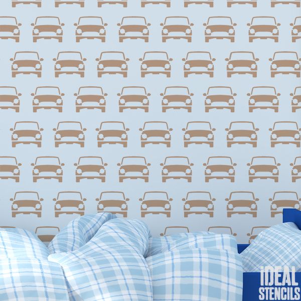 Mini Car Pattern Stencil - Boys bedroom decor | Ideal Stencils ...