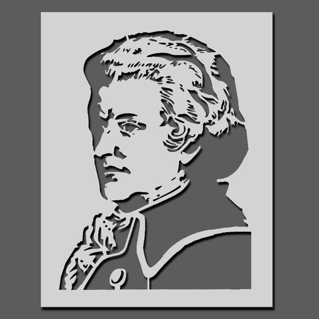 MOZART Portrait Stencil - Mozart Wall Art Painting Stencil – IdealStencils