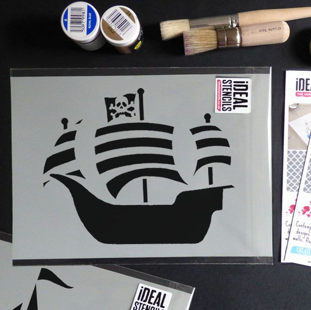 Pirate Ship Stencil - Pirate theme decor | Ideal Stencils – IdealStencils