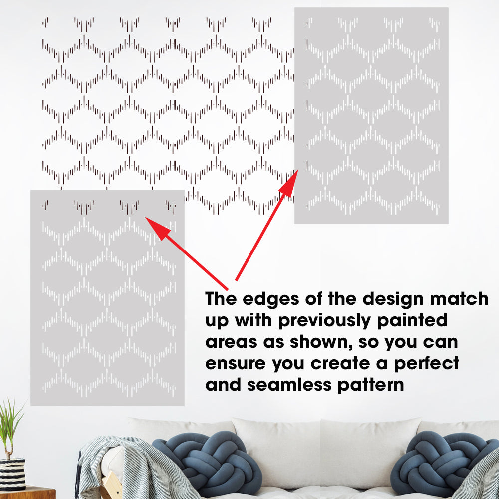 PULSE Wall Decor Stencil, Diamond Abstract Pattern – IdealStencils