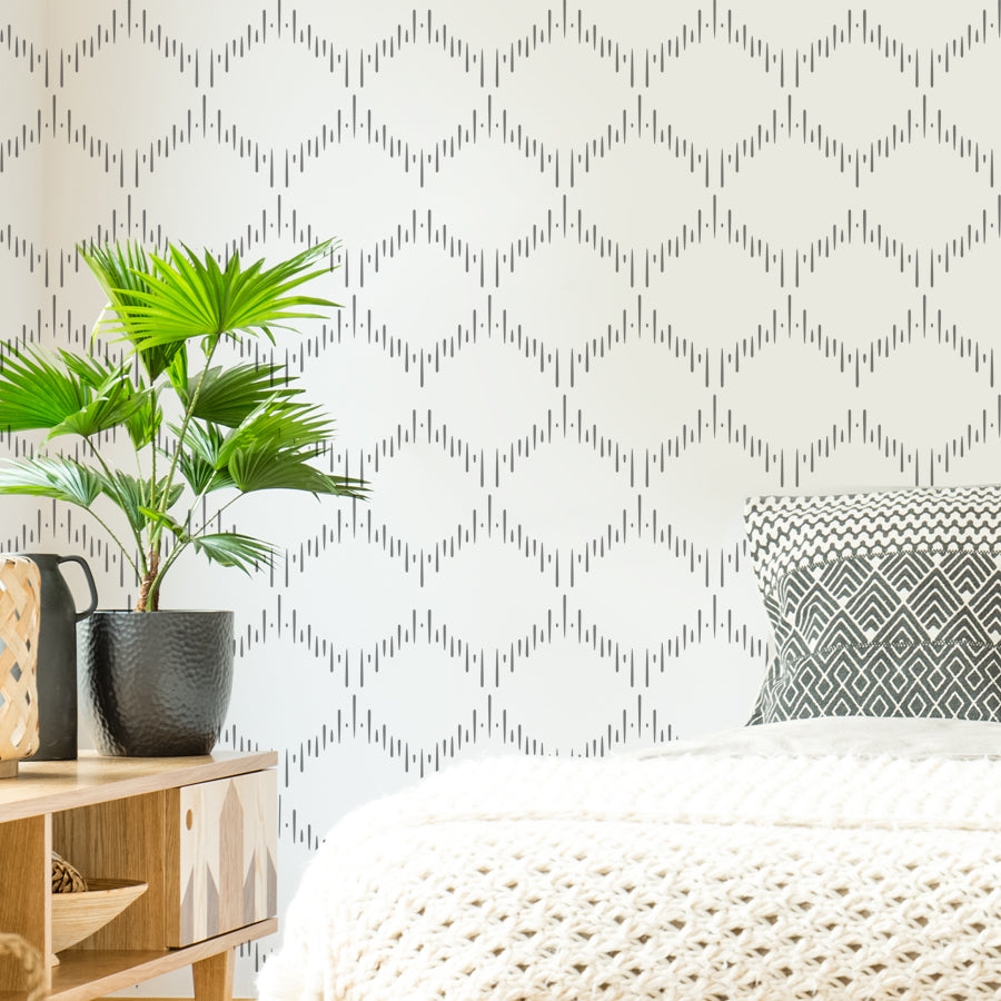PULSE Wall Decor Stencil, Diamond Abstract Pattern – IdealStencils