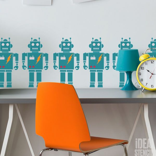 Robot Stencil - Boys bedroom decor | Ideal Stencils – IdealStencils