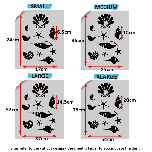 Sea shells Stencil - Nautical home decor | Ideal Stencils – IdealStencils