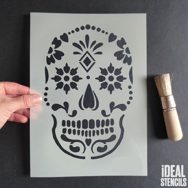 sugar skull stencil - Home decor & craft by Ideal Stencils – IdealStencils