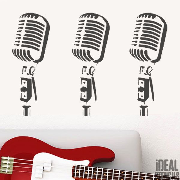 Vintage Microphone Stencil - Reusable painting stencils – IdealStencils