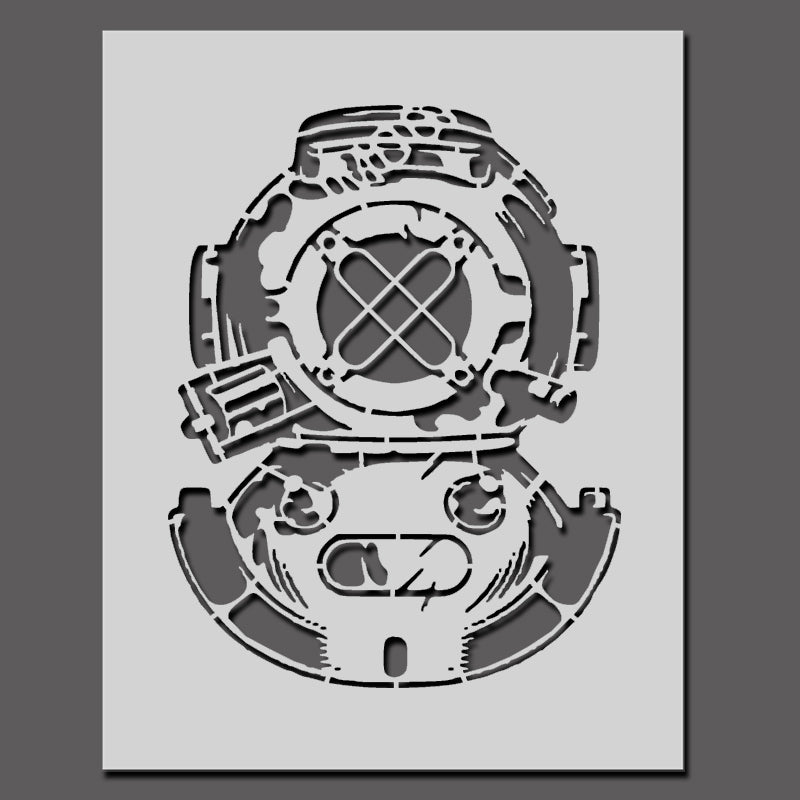 VINTAGE DIVING HELMET Stencil - Nautical Wall Art Painting Stencil ...