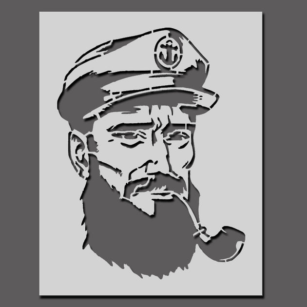 SHIPS CAPTAIN Stencil - Sea Captain Nautical Painting Stencil ...