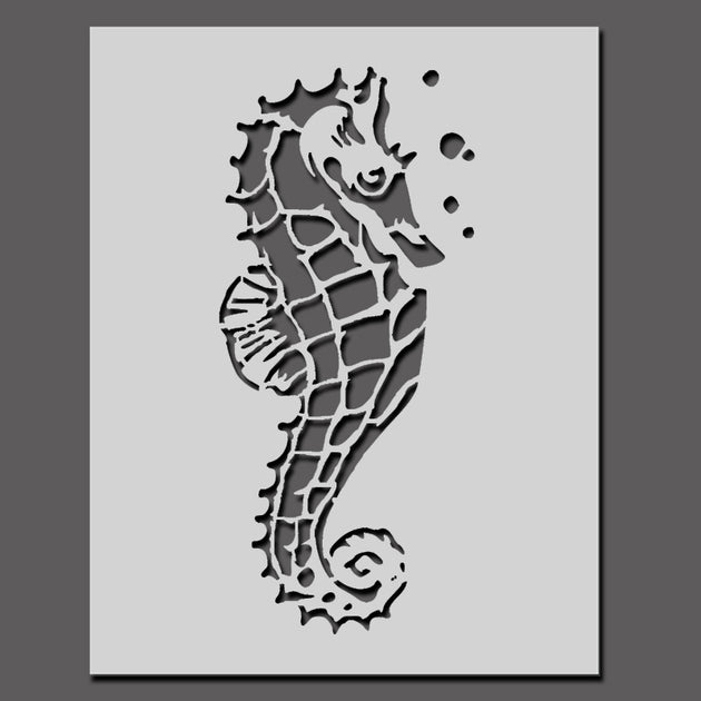 SEAHORSE VINTAGE Art Stencil | Sea Creature Large Painting Stencil ...