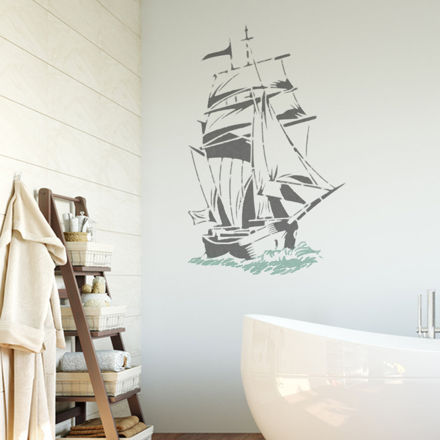 SHIP GALLEON VINTAGE Art Stencil | Nautical Sailing boat Large Paintin ...