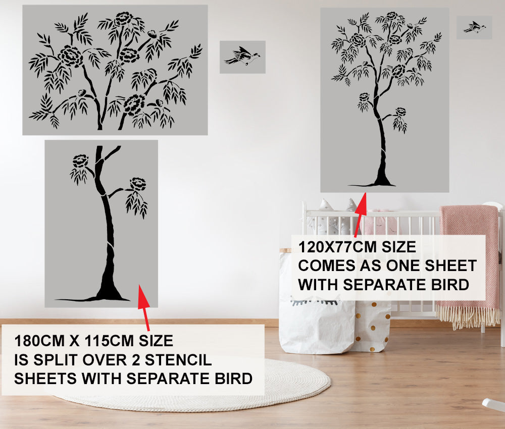 Japanese Blossom Tree Wall Stencil | Home Decor Stencil Pack ...