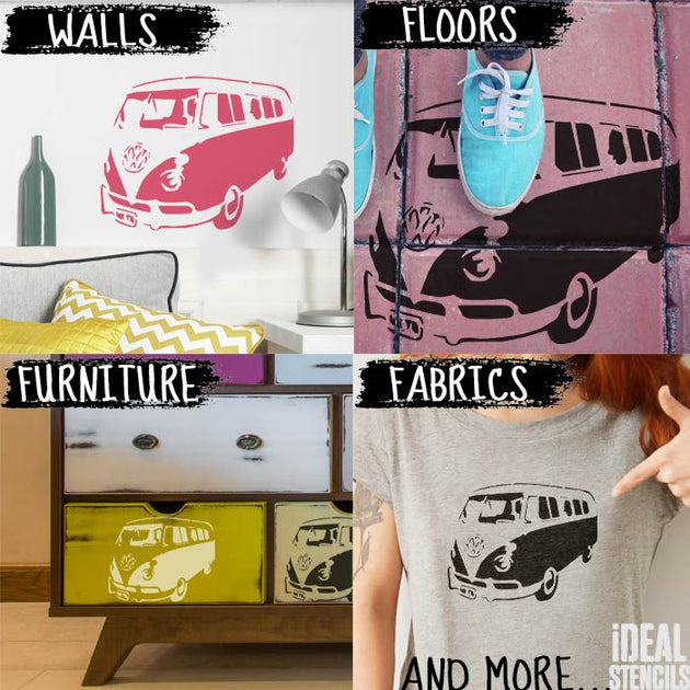 VW Camper Van Stencil - art decor and craft | Ideal Stencils ...